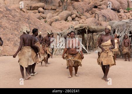 Dance of the native people, Damara Living Museum, near Twyfelfontein ...