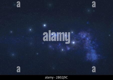 Volans constellation stars in outer space. Fying fish constellation ...