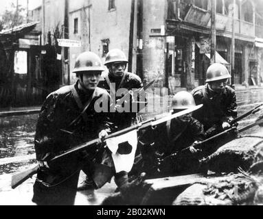 Japanese soldiers in Shanghai in 1937. The Battle of Shanghai was the ...