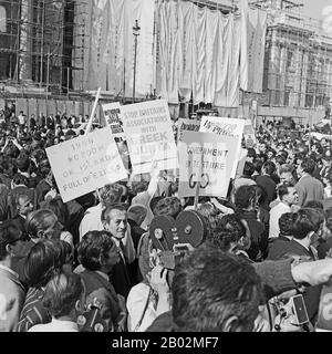 1968 Demonstration in Trafalgar Square, London protesting about Ian ...