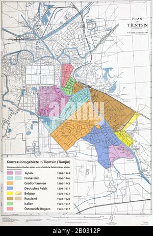 This old map of Tianjin City, China, highlights its urban layout and ...