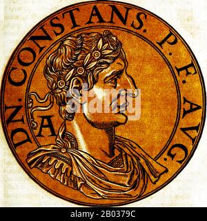 The Roman Emperor Flavius Constantine in a 1600s woodcut Stock Photo ...