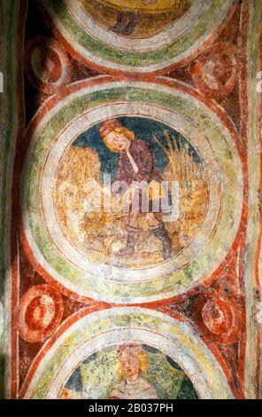 Death dance, frescoes from 1490 by Johannes from Kastav, church of the Holy Trinity, Hrastovlje ...