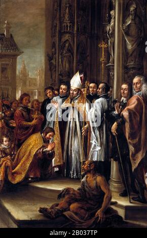Emperor Theodosius before Saint Ambrose. Museum: Accademia Carrara ...