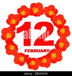 February 12 icon. For planning important day. Banner for holidays and ...