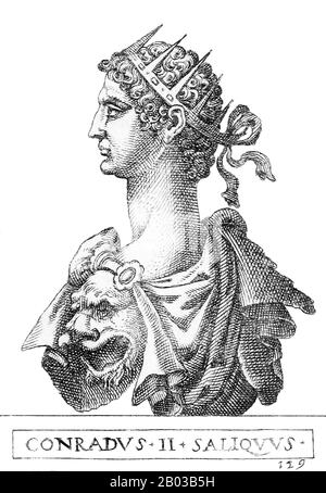 Conrad II, Conrad the Elder, 990 - 1039, historical illustration, 19th ...