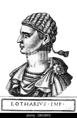 Lothar I or Lothair I, 795-855, King of Bavaria, Holy Roman Emperor ...