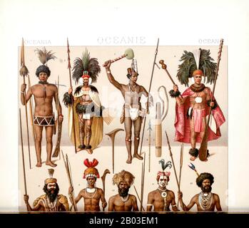 Ancient Oceania fashion and accessories from Geschichte des kostüms in ...