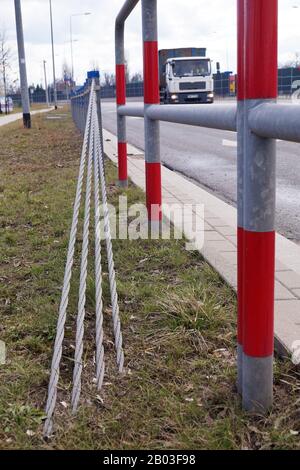 Cable barrier, also called guard cable or wire road safety barrier, is ...