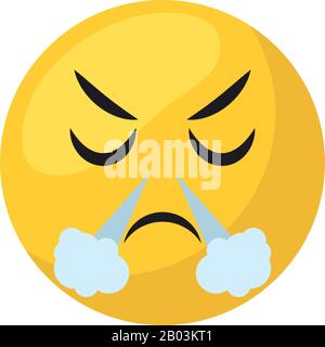 triumph emoji face flat style icon design, Cartoon expression emoticon ...