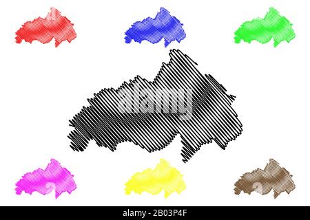 Berea District (Districts of Lesotho, Kingdom of Lesotho) map vector ...