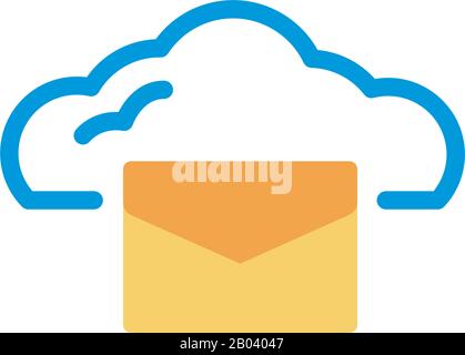 cloud computing with envelope lineal color style Stock Vector Image ...