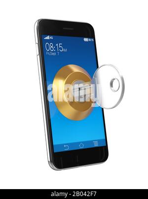 Unlock the mobile phone, security concept Stock Photo - Alamy