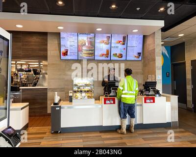 The interior order counter at a McDonald's Restaurant showing the Stock ...