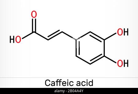 Caffeic acid molecule. Intermediate in the biosynthesis of lignin ...
