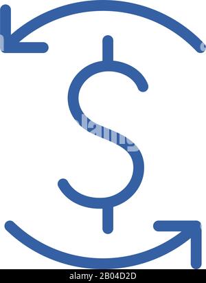 Isolated dollar and arrows line and fill style icon vector design Stock ...