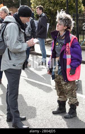 Tilly Porter of Extinction Rebellion in Cambridge on 18th February 2020 ...