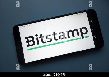 Bitstamp cryptocurrency exchange logo displayed on smartphone Stock ...