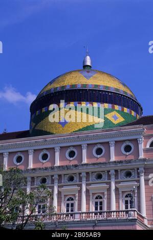BRAZIL, AMAZON, MANAUS, OPERA HOUSE, INTERIOR, CEILING OF LOBBY Stock ...