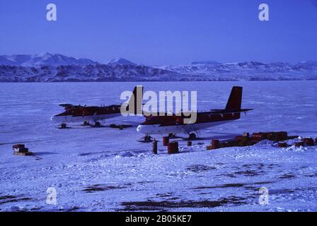 Canada, Nunavut, Ellesmere Island, Lake Hazen, Ice Fishing (Model ...