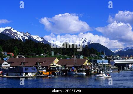 USA,ALASKA,INSIDE PASSAGE, SITKA, VIEW OF MT. EDGECOMBE, EXTINCT ...