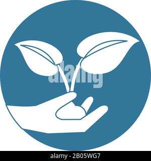 hands lifting leafs plant ecology Stock Vector Image & Art - Alamy