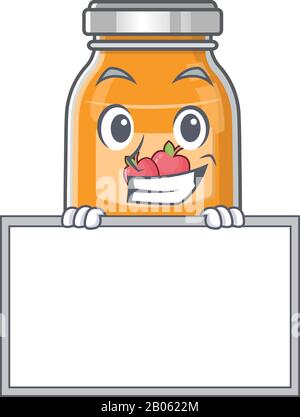 mascot cartoon concept apple jam in One Finger gesture Stock Vector ...