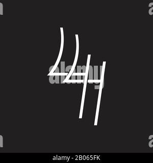 number 44 four linked overlapping line design vector Stock Vector Image ...