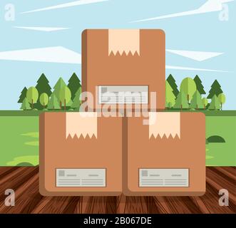 pile of carton boxes icons Stock Vector Image & Art - Alamy