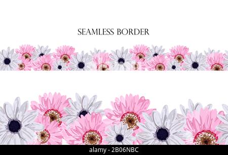 Seamless pattern of colorful gerbera on a yellow. Germini photo ...