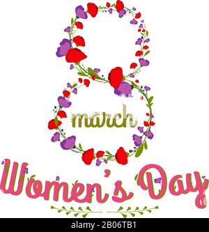 Happy international womens day cards, march 8 celebrating posters. Cute ...