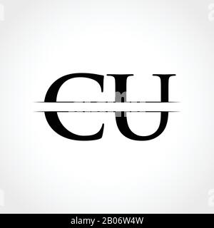 CU C U letter logo design. Initial letter CU uppercase monogram logo ...