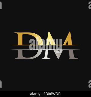 Initial DM Letter Logo With Creative Modern Business Typography Vector Template. Creative ...