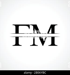 FM letter Type Logo Design vector Template. Abstract Letter FM logo ...