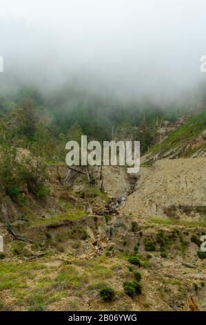 Colourful Sulphureous Rocks around the Crater lakes Wawo muda volcano ...