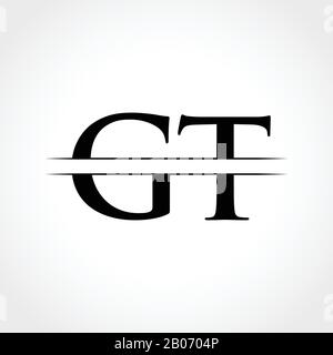 GT letter Type Logo Design vector Template. Abstract Letter GT logo ...