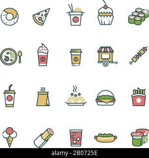 Fast Food Icon. Flat Color Design. Vector Illustration Stock Vector ...
