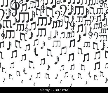 Falling music notes, musical background. Vector illustration isolated ...