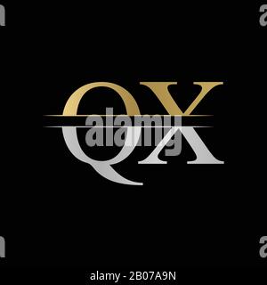 Initial Monogram Letter QX Logo Design Vector Template. Black Letter QX ...