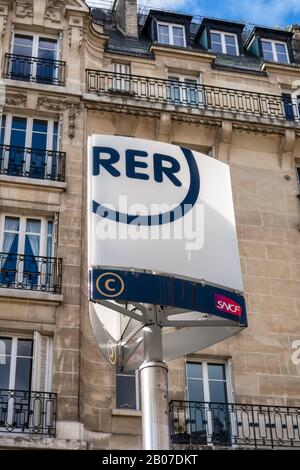 RER train station sign Paris France Stock Photo - Alamy