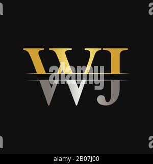 Initial WJ Letter Linked Logo. Creative Letter WJ Logo Design Vector ...