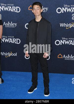 Max Torina arrives at the Disney And Pixar's ONWARD World Premiere held ...