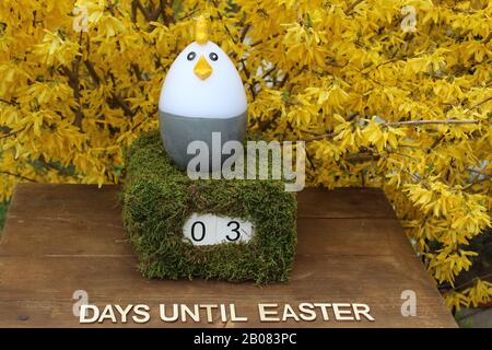 The picture shows the easter countdown with a chicken Stock Photo - Alamy