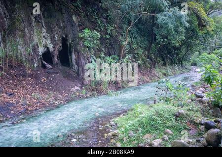The hot springs and thermal baths of Tocuya in the Amazonian province ...