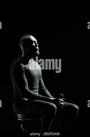 Stormzy performing on stage at the Brit Awards 2020 at the O2 Arena ...