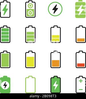 Energy level icon. Charge load, phone battery indicator, smartphone ...