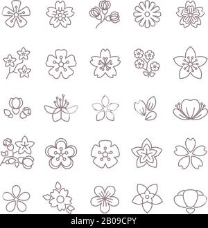 Flower icons vector collection, illustration logo template in trendy ...