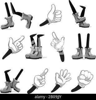 Retro cartoon legs. Comical, cartoon legs in different poses Stock ...