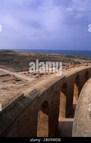 LIBYA, NEAR TRIPOLI, SABRATHA, ROMAN THEATRE (2ND CENTURY AD), MUSICIAN, GHITA (FLUTE Stock ...
