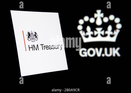HM Treasury Government Department Sign, Horseguards Road, London ...